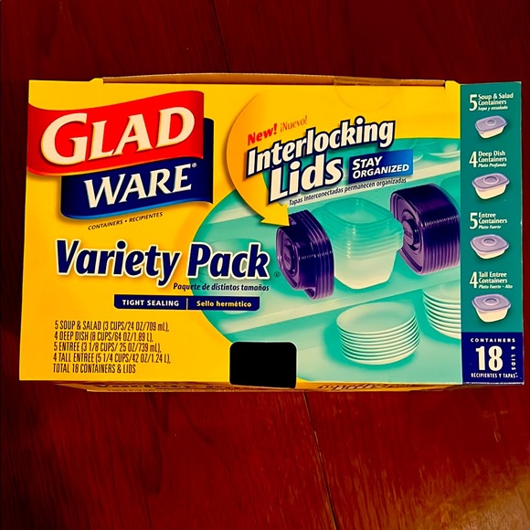 Glad Ware | Kitchen | Glad Ware Variety Pack With Interlocking Lids 8 ...